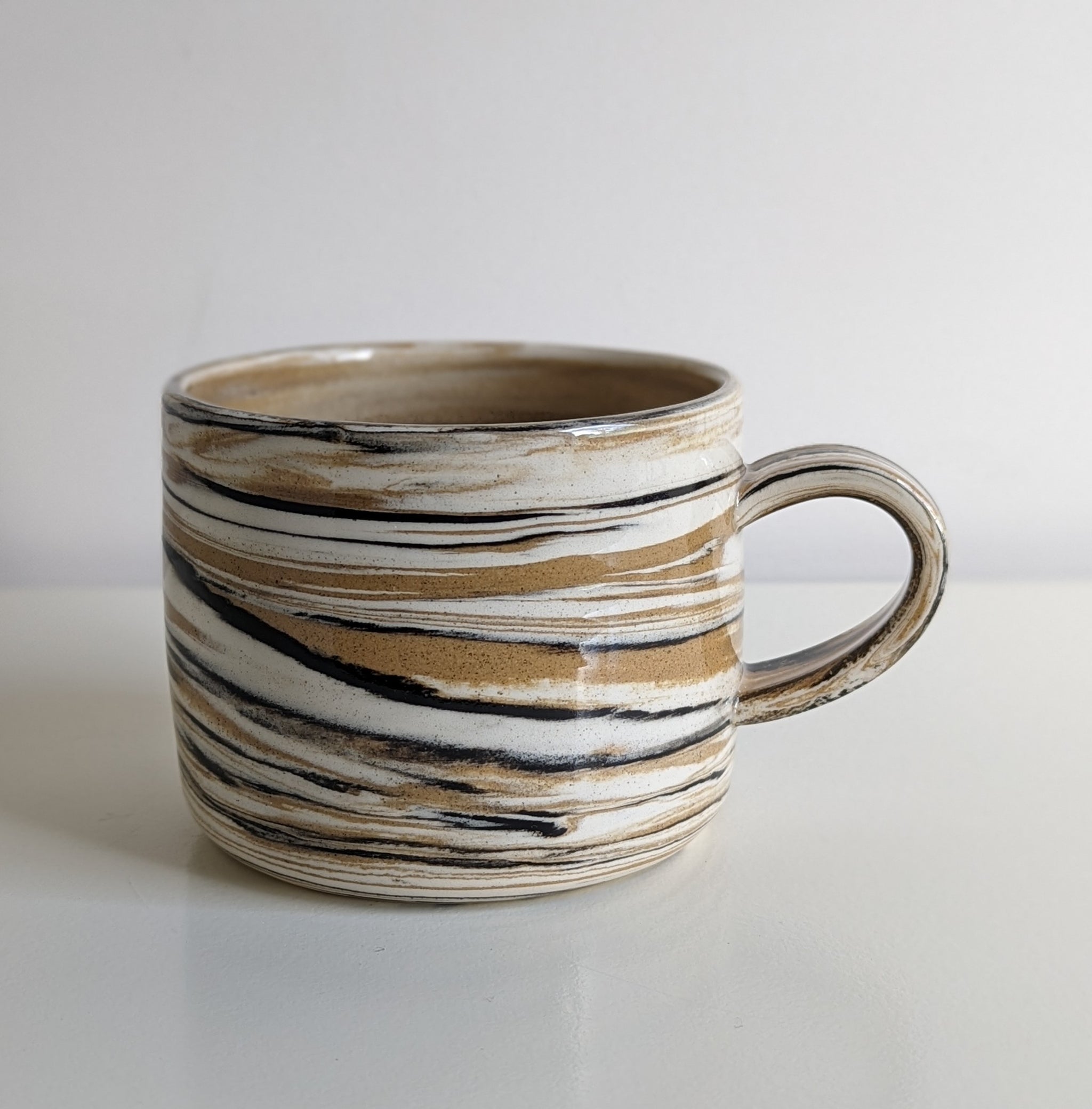 Black Marbled Coffee Mug – nickandgabiwardceramics