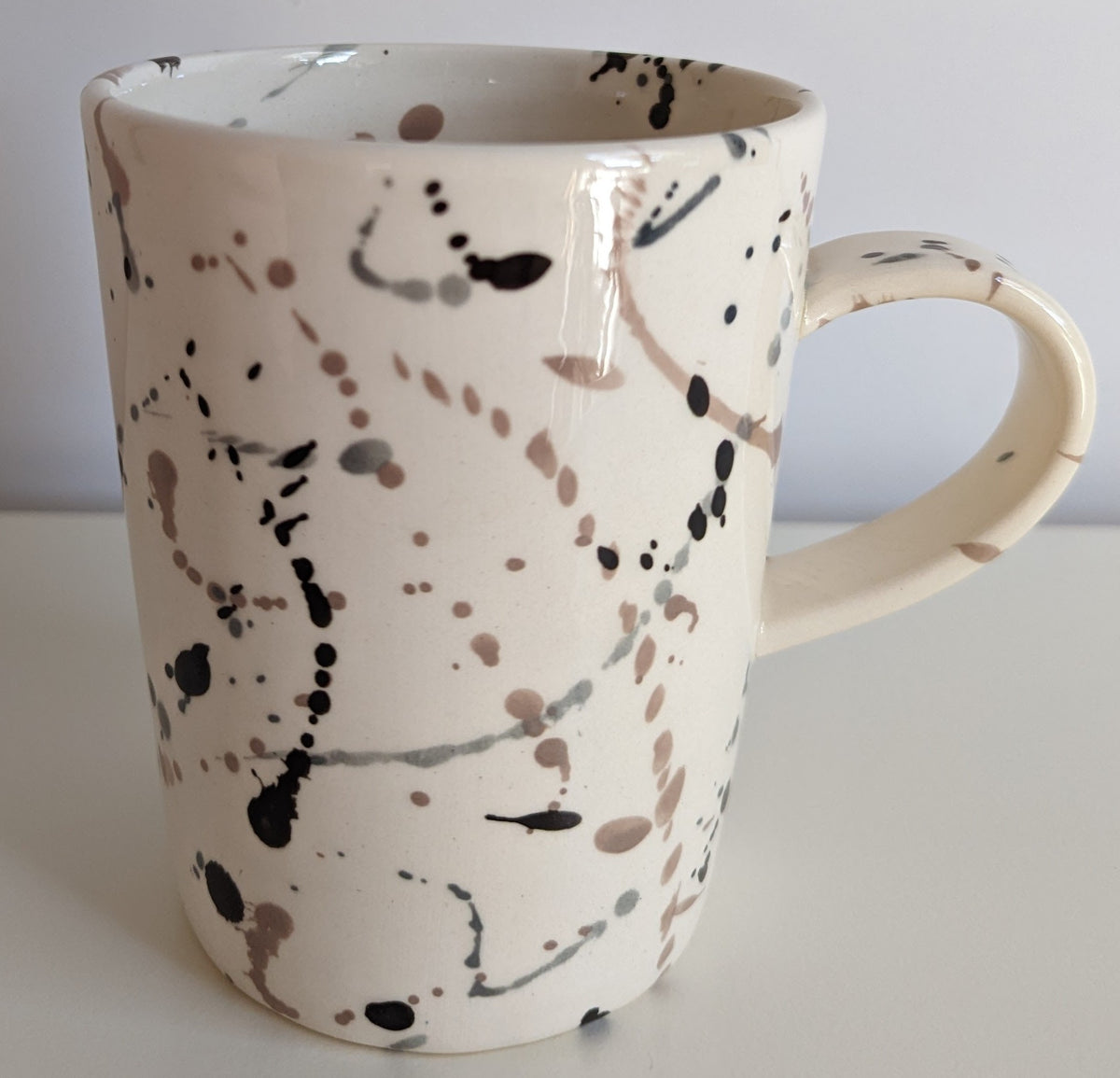 Extra Large Brown & Grey Splash Mug – nickandgabiwardceramics